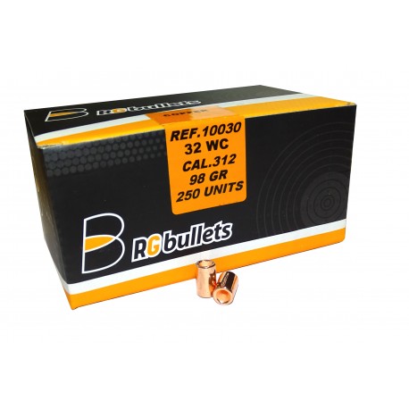RG Bullets Proyectiles 32 WC .312 98gr - Armería Trelles S.L.